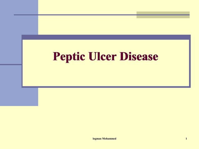 Peptic ulcer disease | PPT