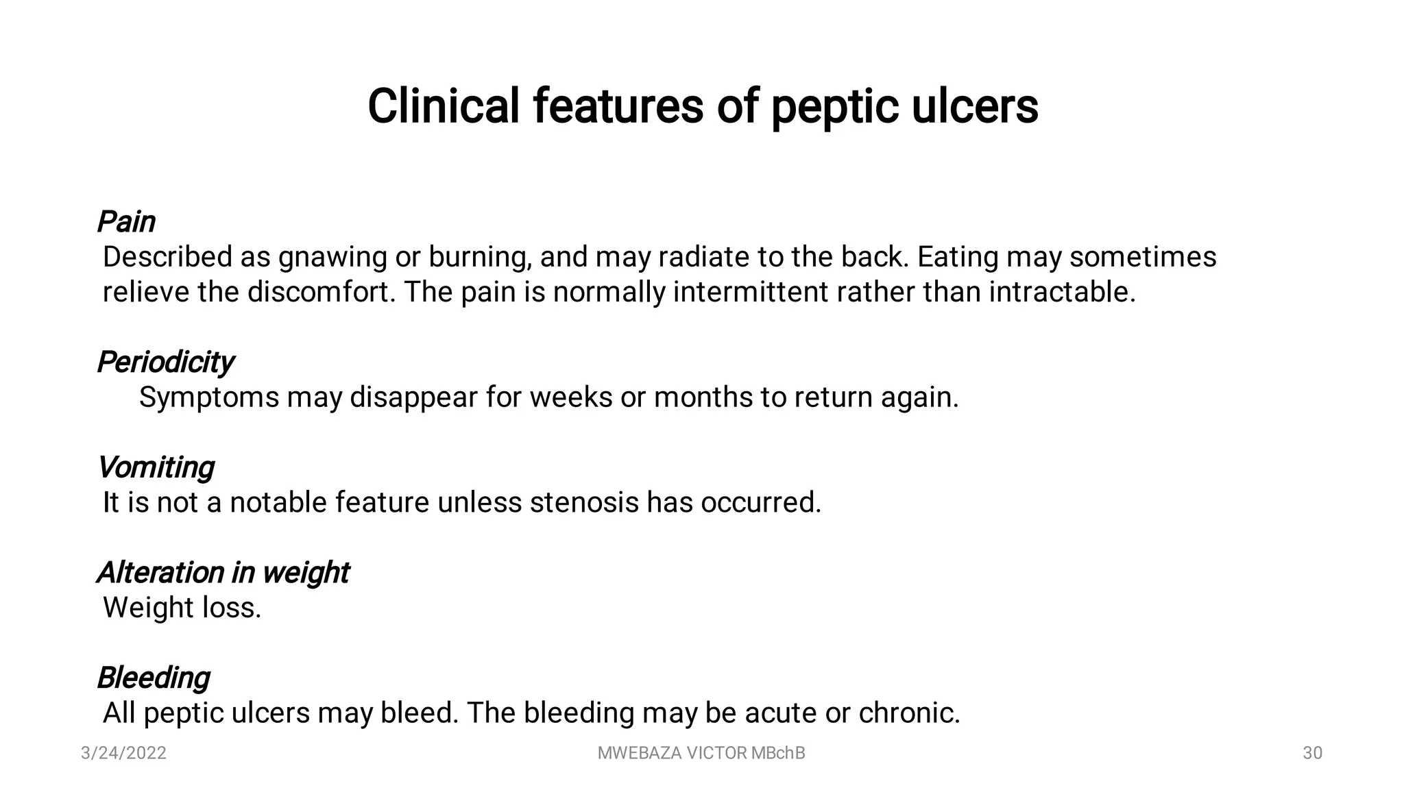 Peptic Ulcer Disease- MWEBAZA VICTOR pdf | PDF