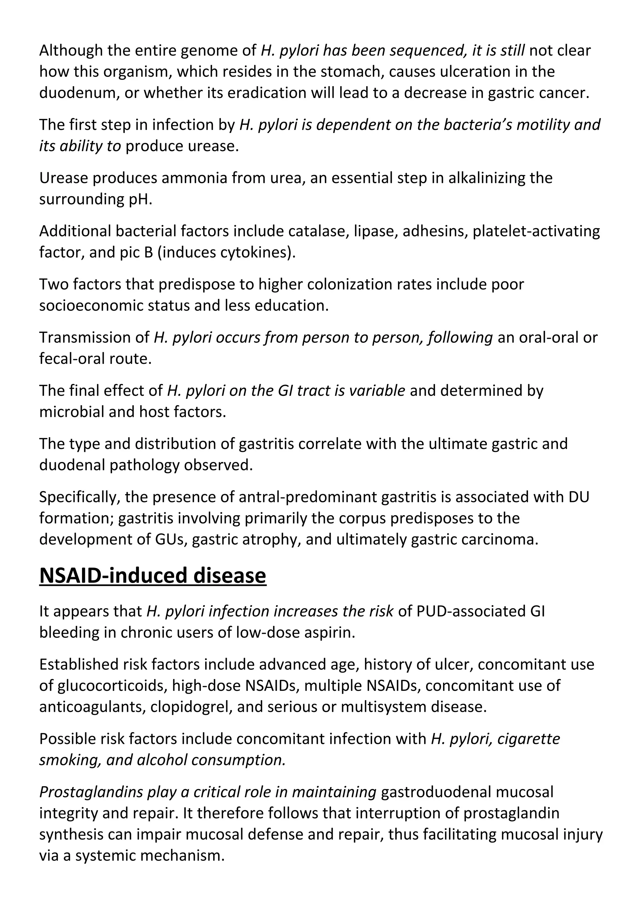 Peptic ulcer disease and related disorders | ODT