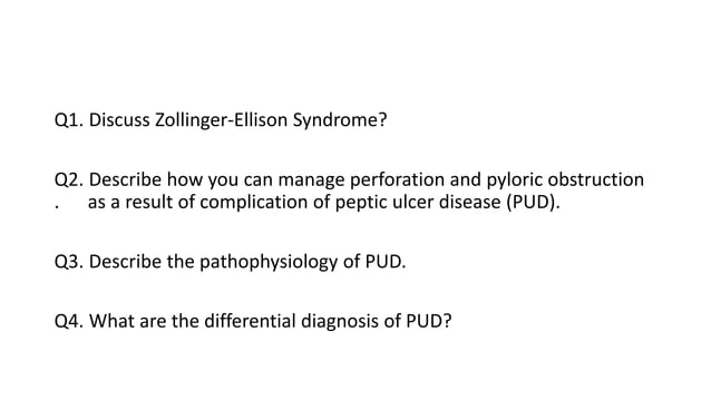 Peptic ulcer disease (pud) | PDF | Digestive Disorders | Diseases and ...