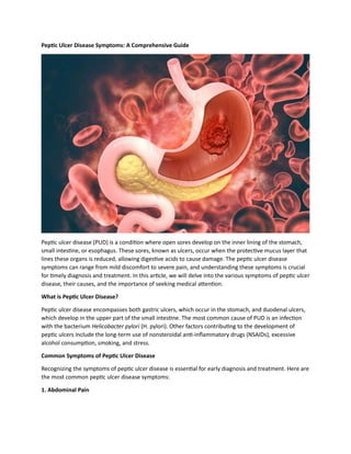 Most Common Peptic Ulcer Disease Symptoms | The Lifesciences Magazine | PDF