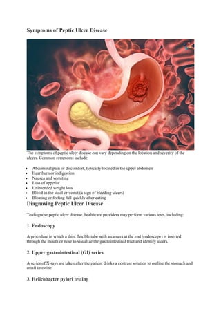 Peptic Ulcer Disease: Understanding Causes, Symptoms, and Treatment ...