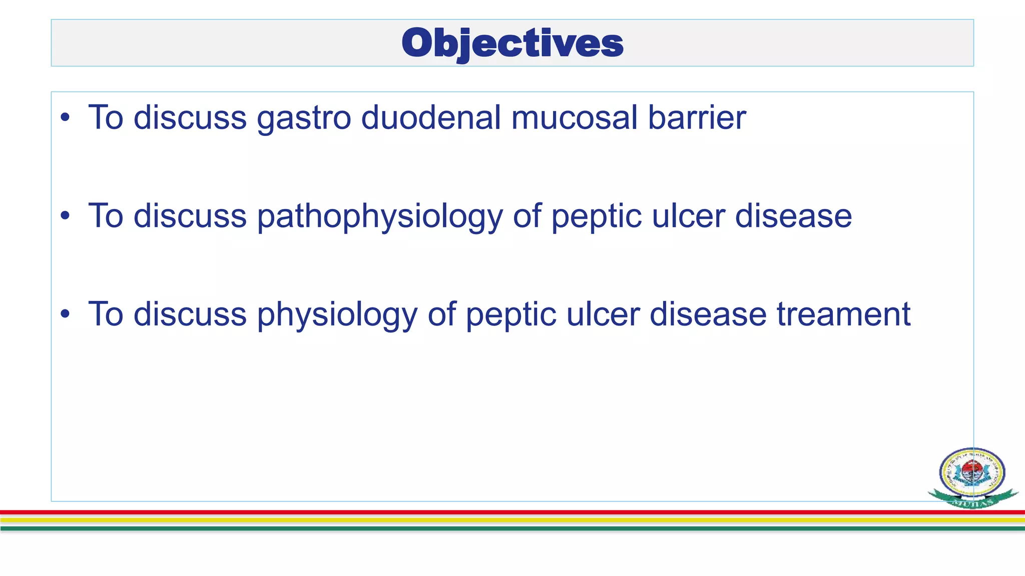 Peptic ulcer pathophysiology | PPTX