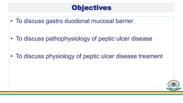 Peptic ulcer pathophysiology | PPTX