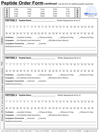 Peptide pdf order form | PDF | Chemistry | Science