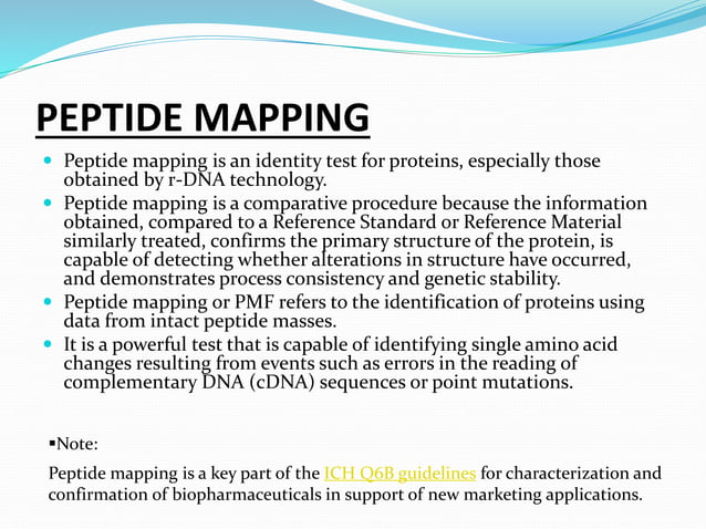 Peptide mapping | PPTX | Chemistry | Science