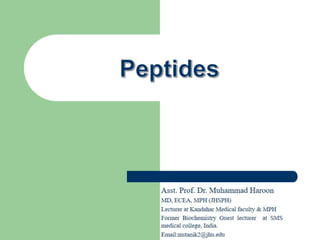 Peptides (Biochemistry) | PPT