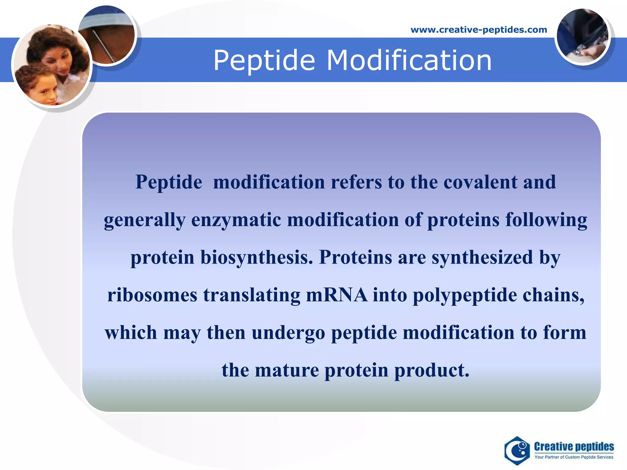 Peptides modification creative peptides | PPTX