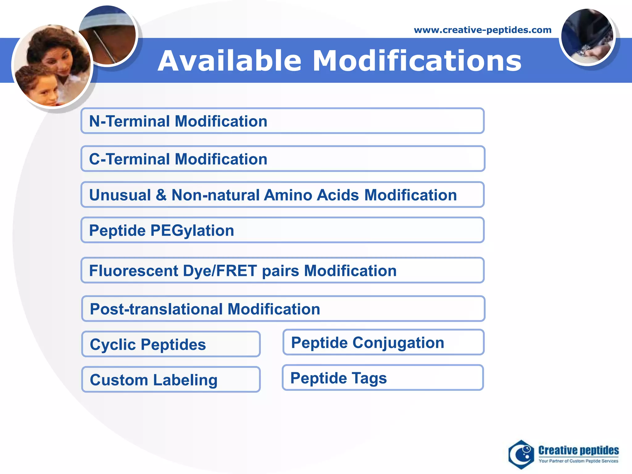 Peptides modification creative peptides | PPTX