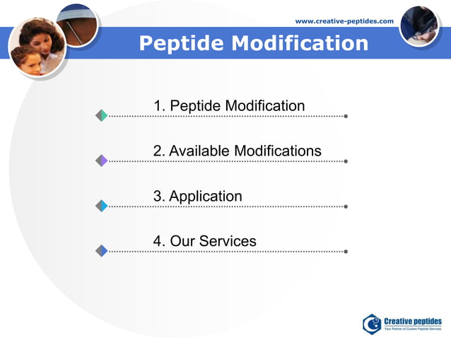Peptides modification creative peptides | PPTX | Chemistry | Science