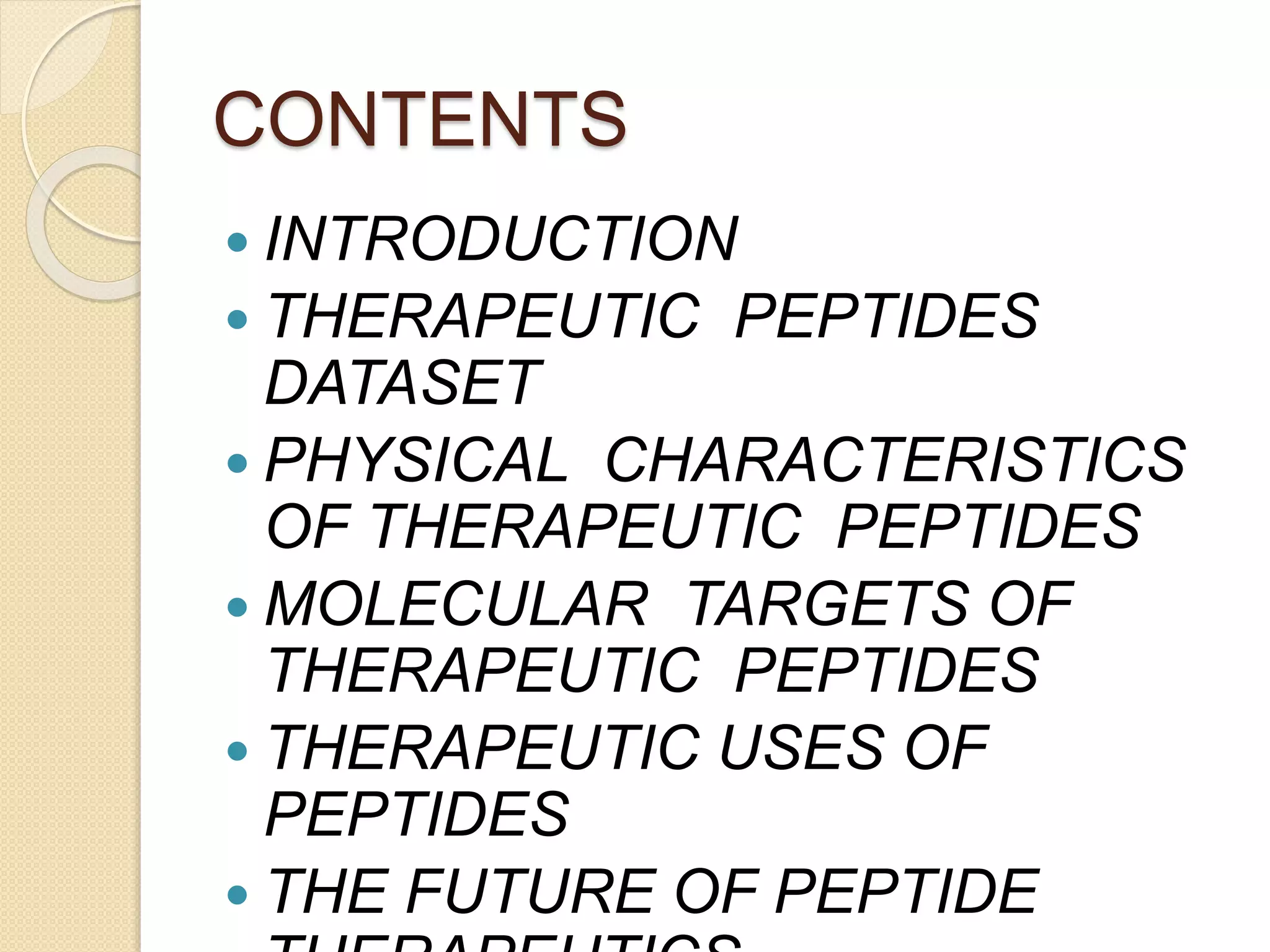 Peptide therapeutics | PPTX