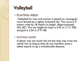 VOLLEYBAL PPT FOR GRADE 8 MAPEH TEACHERS | PPTX