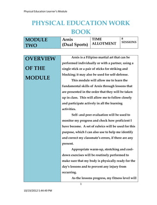 K TO 12 GRADE 7 LEARNING MODULE IN PHYSICAL EDUCATION (Q3-Q4) | PDF