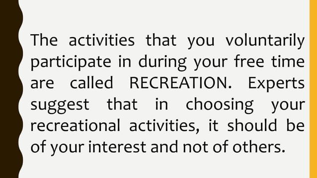 Active Recreation (Reacreational Activities) PE Quarter 4 MAPEH 9 ...