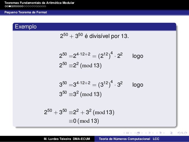 Pequeno teorema de fermat