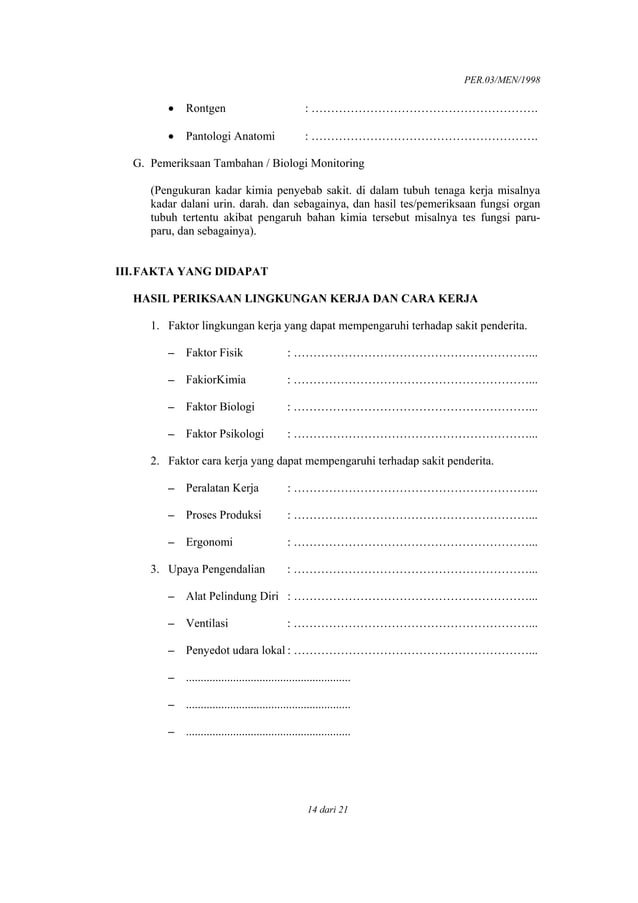 Per 03 Men 1998 Tentang Tata Cara Pelaporan Dan Pemeriksaan Kecelakaan