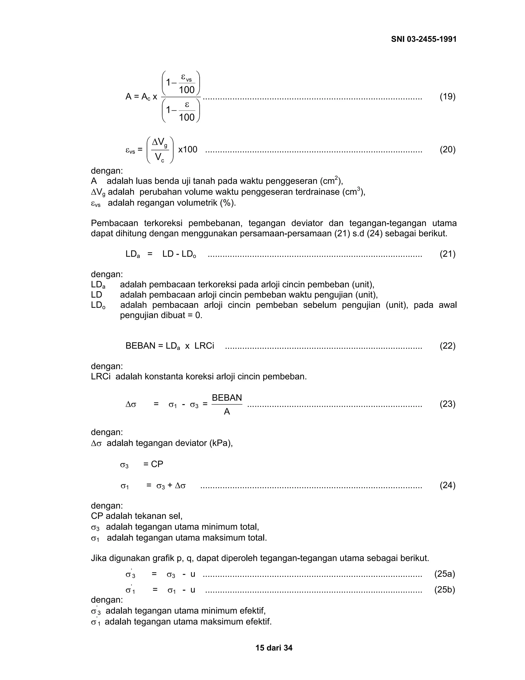 PER 10 PART 4_Cara Uji Triaksial Untuk Tanah Dalam Keadaan CU dan CD ...