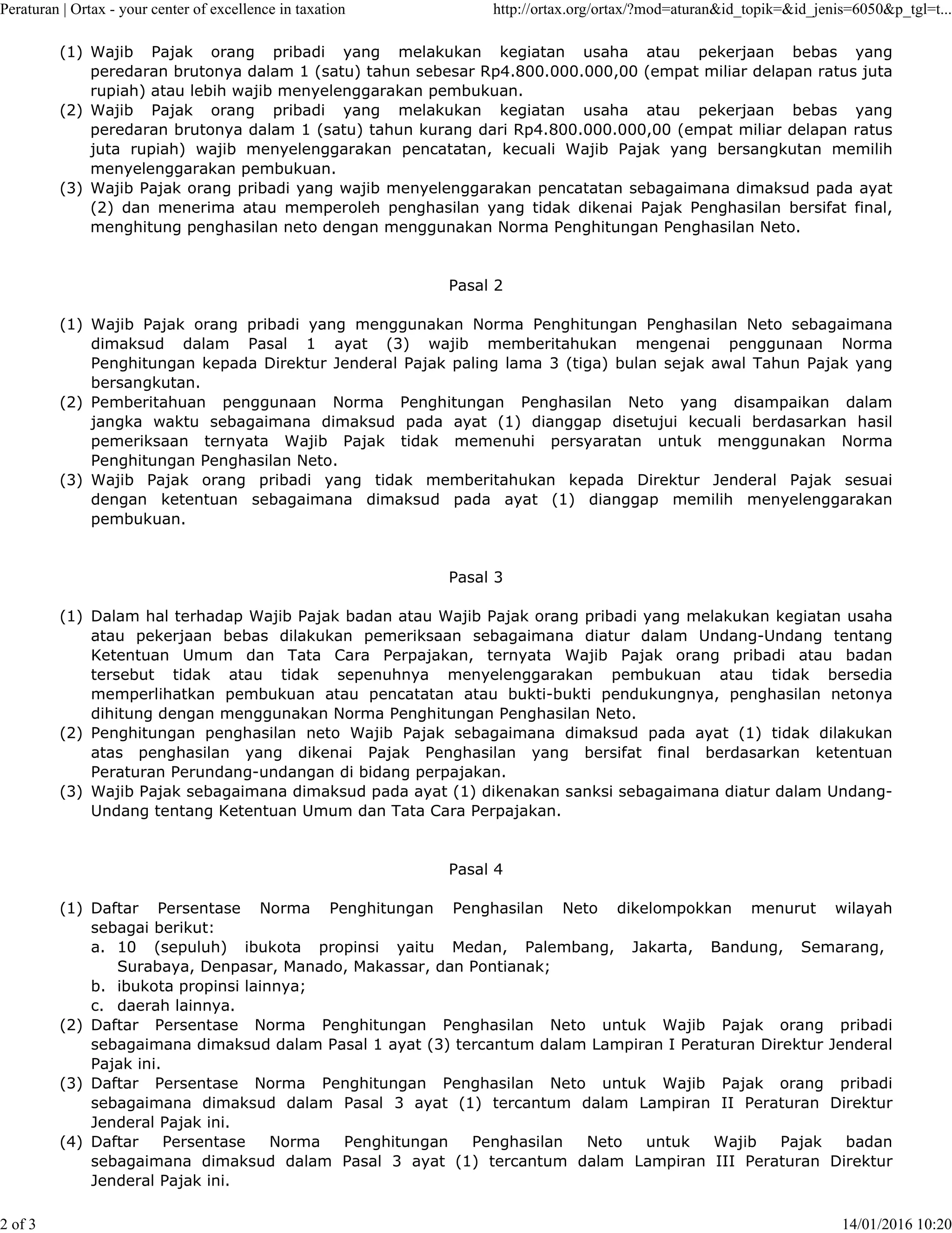 Aturan norma penghitungan penghasilan netto | PDF