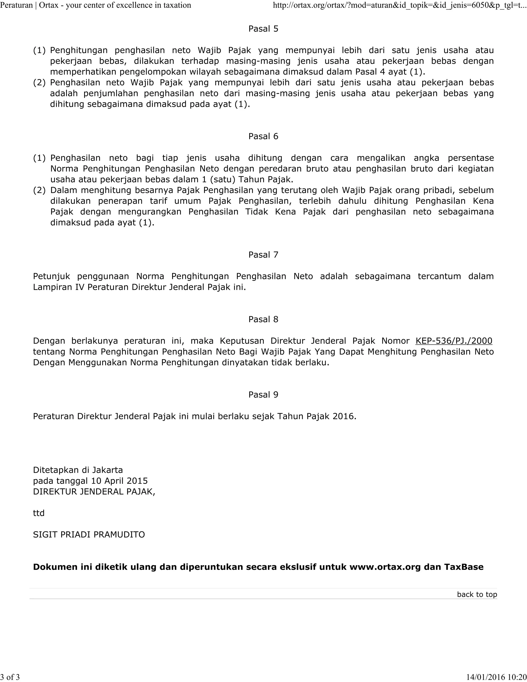 Aturan norma penghitungan penghasilan netto | PDF