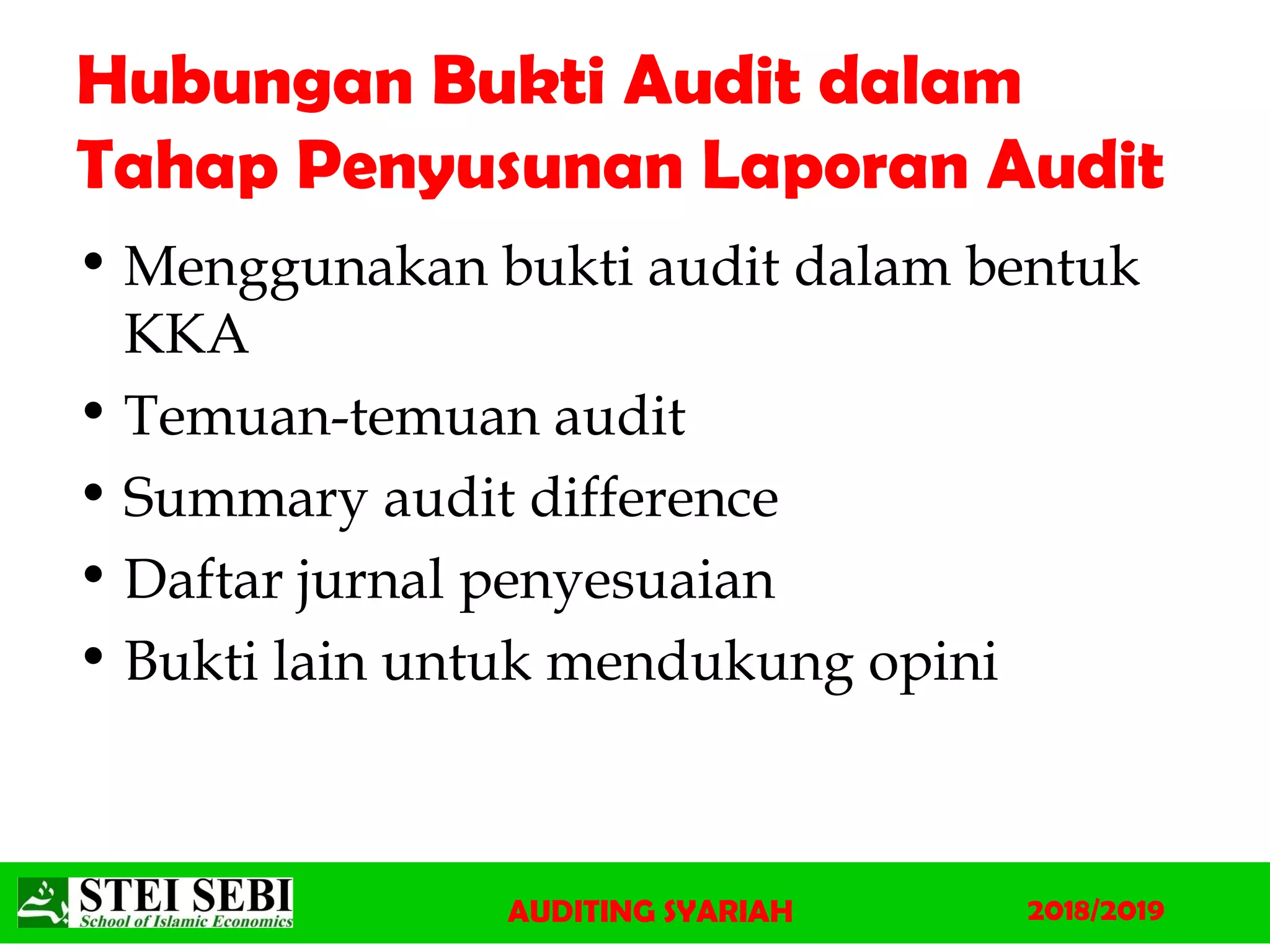 Bukti Audit - Sharia Auditing | PPT