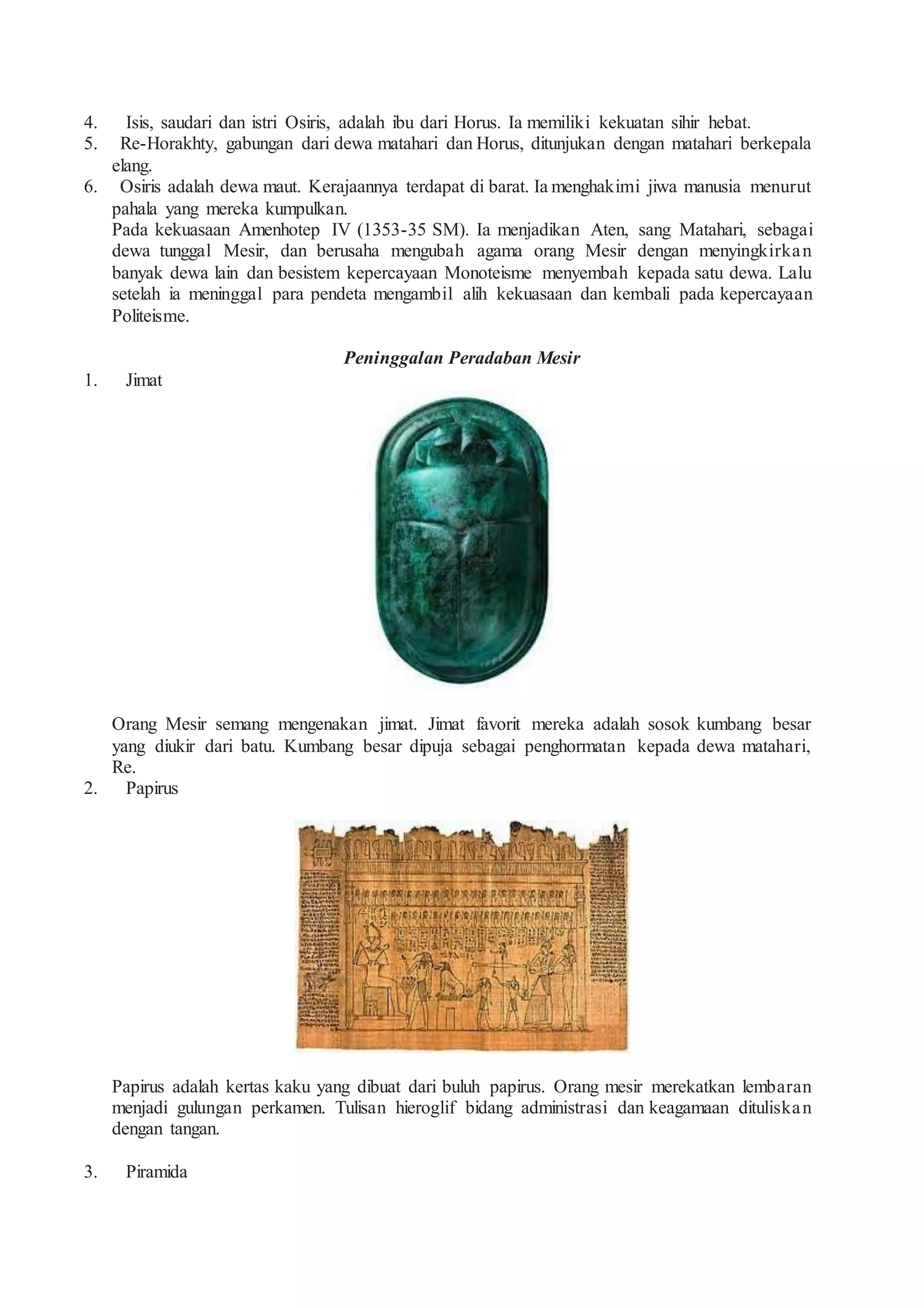 Peradaban mesir kuno | PDF