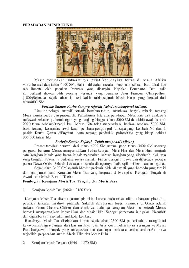 Peradaban mesir kuno | PDF