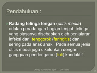 Peradangan telinga tengah | PPTX
