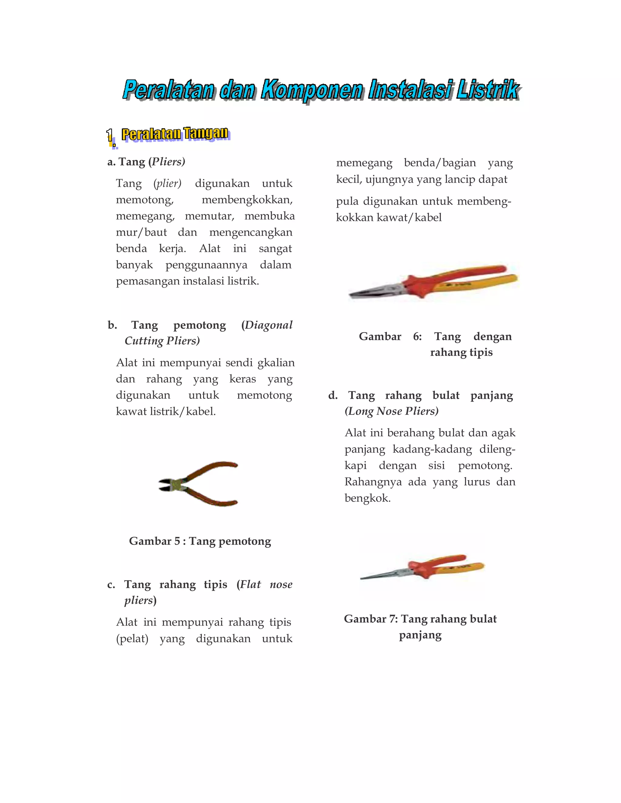 Peralatan dan komponen instalasi listrik Elektro | PDF