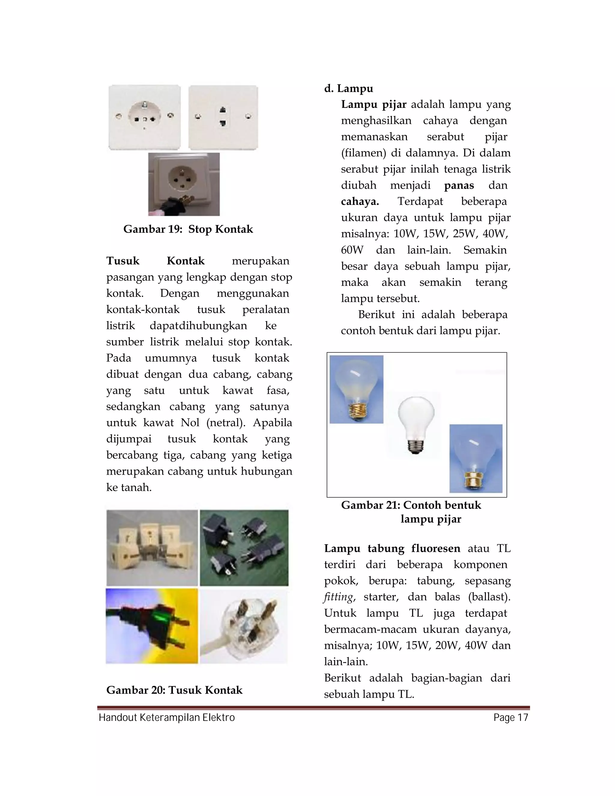 Peralatan dan komponen instalasi listrik Elektro | PDF