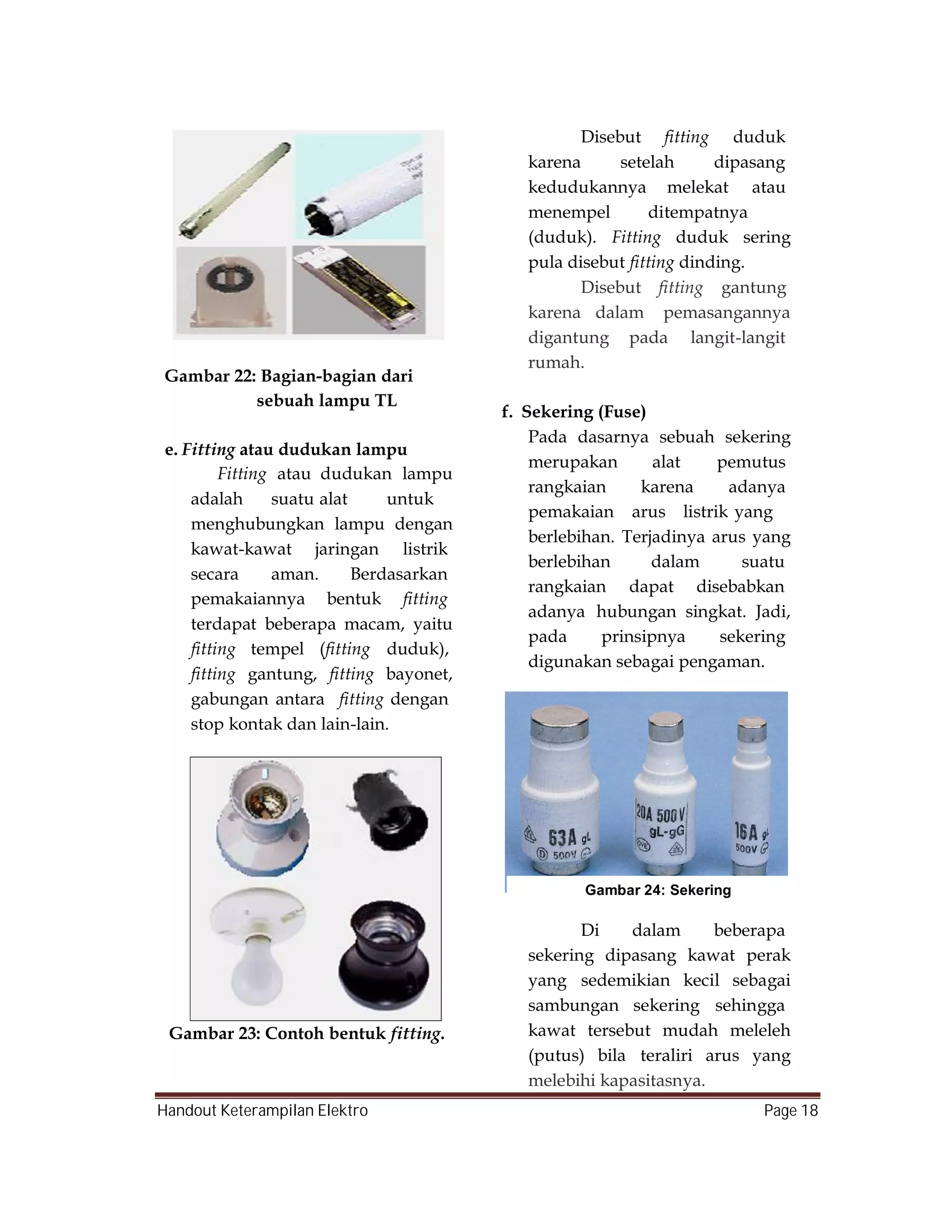 Peralatan dan komponen instalasi listrik Elektro | PDF