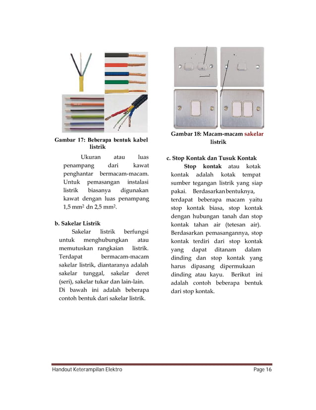 Peralatan dan komponen instalasi listrik Elektro | PDF