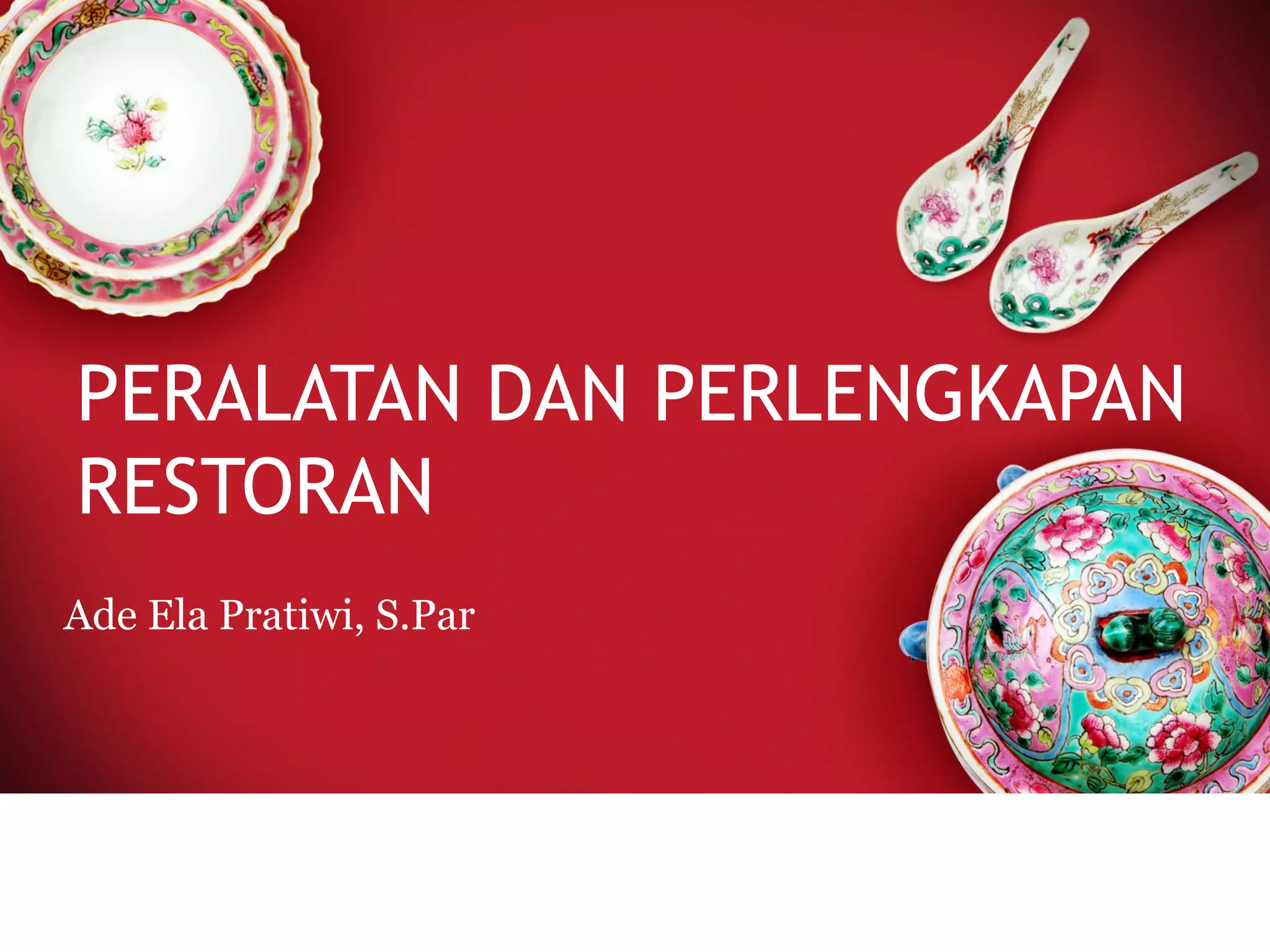 Peralatan dan Perlengkapan Restoran | PDF