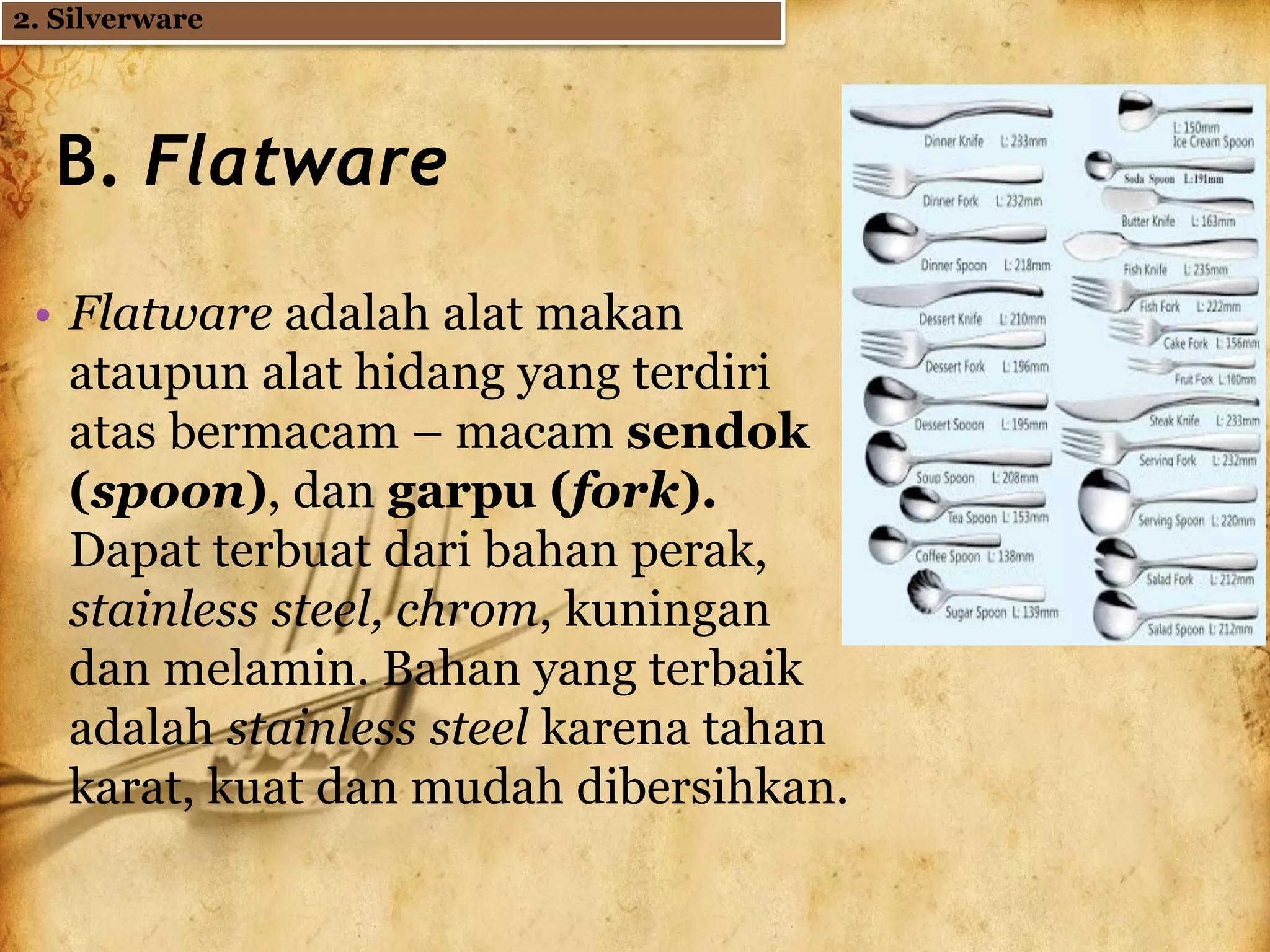 Peralatan dan Perlengkapan Restoran | PDF