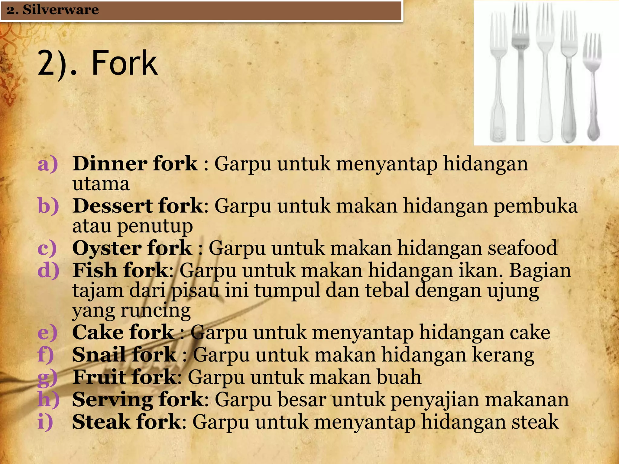 Peralatan dan Perlengkapan Restoran | PDF