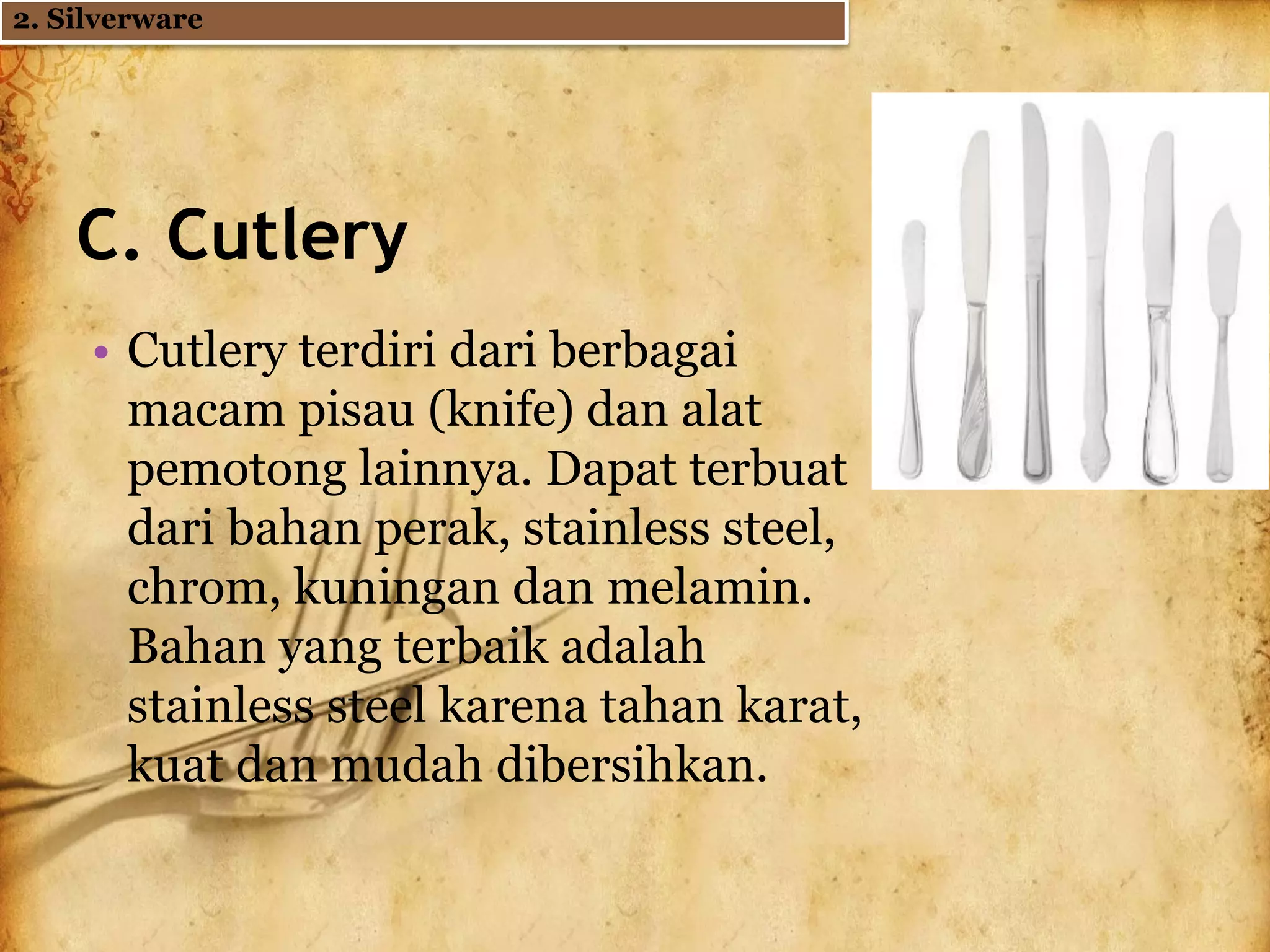 Peralatan dan Perlengkapan Restoran | PDF