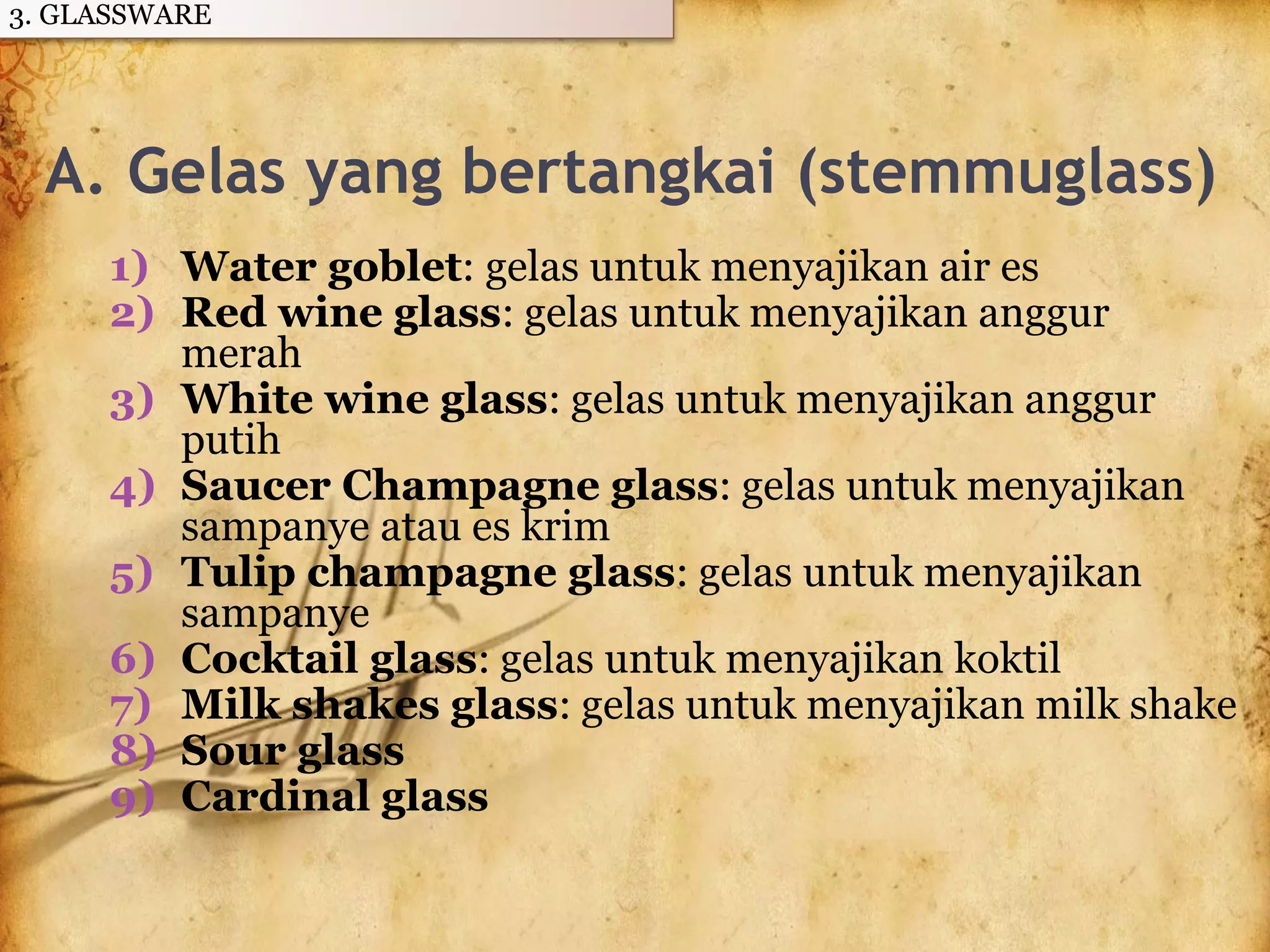 Peralatan dan Perlengkapan Restoran | PDF