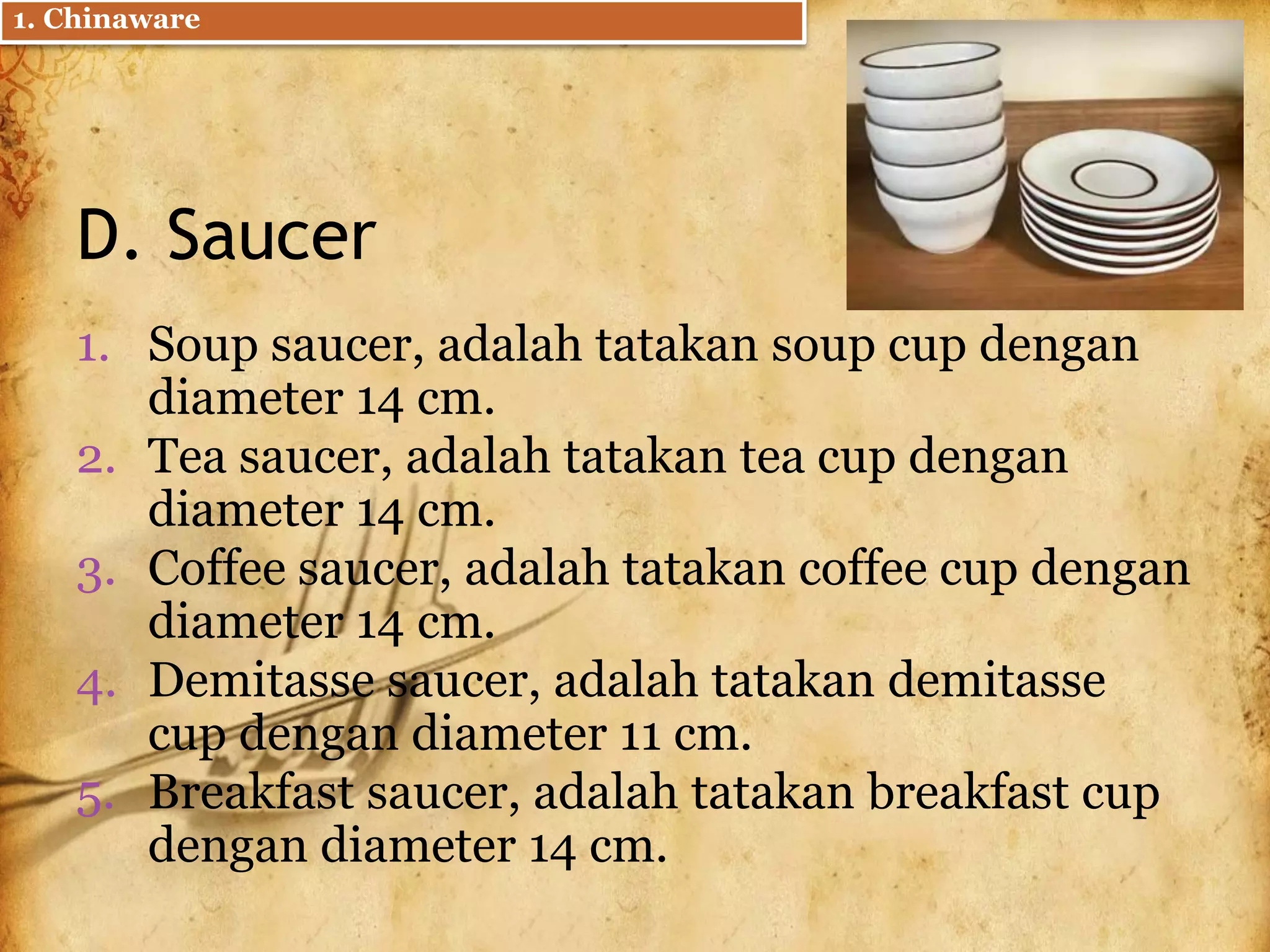 Peralatan dan Perlengkapan Restoran | PDF