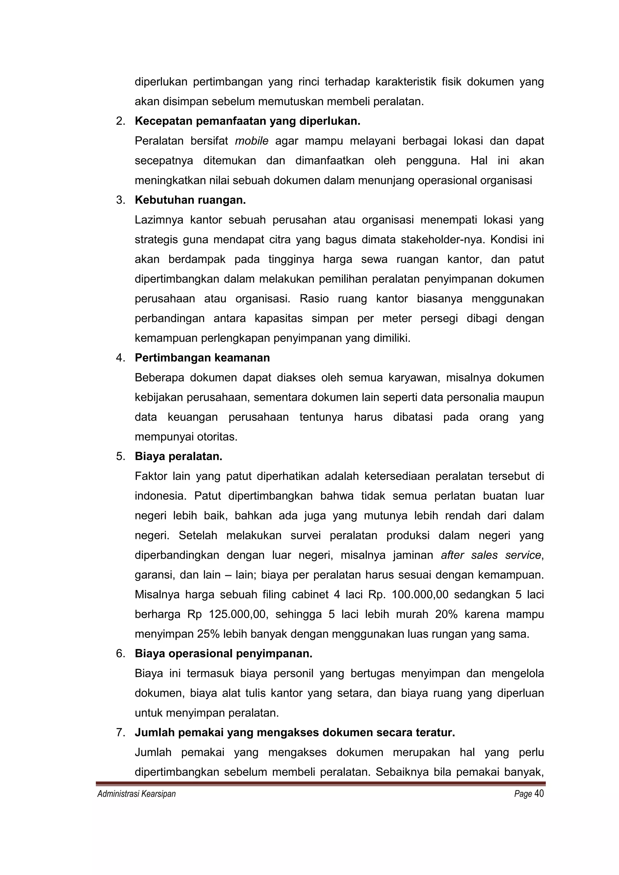 Peralatan dan sumber daya kearsipan | PDF