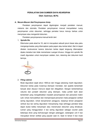 Peralatan dan sumber daya kearsipan | PDF