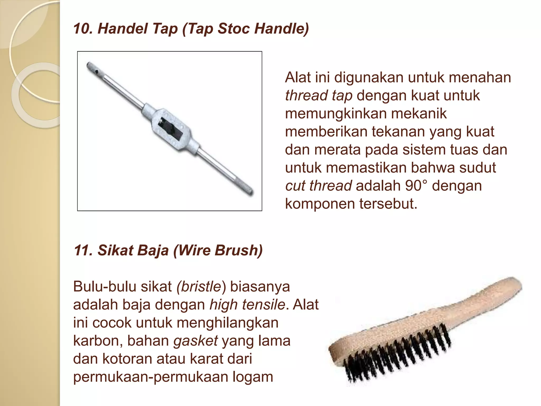 Peralatan kerja bangku untuk smk kelas 10 | PPTX