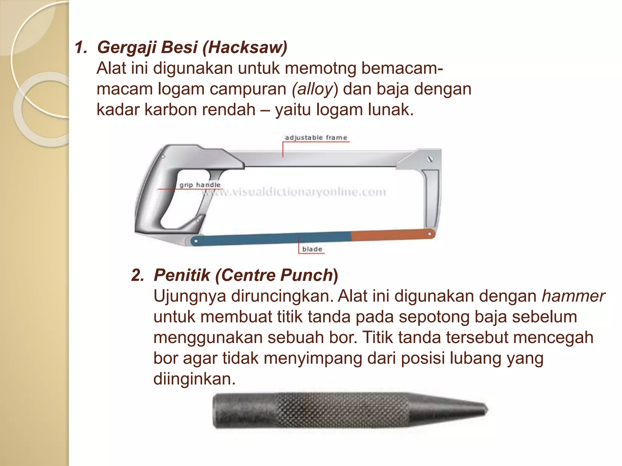 Peralatan kerja bangku | PPTX