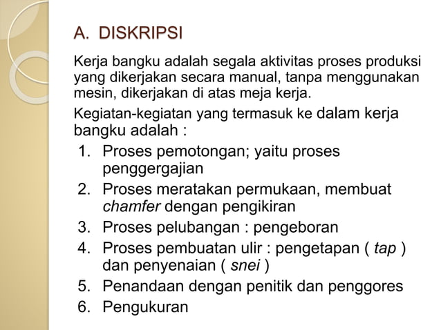 Peralatan kerja bangku | PPTX