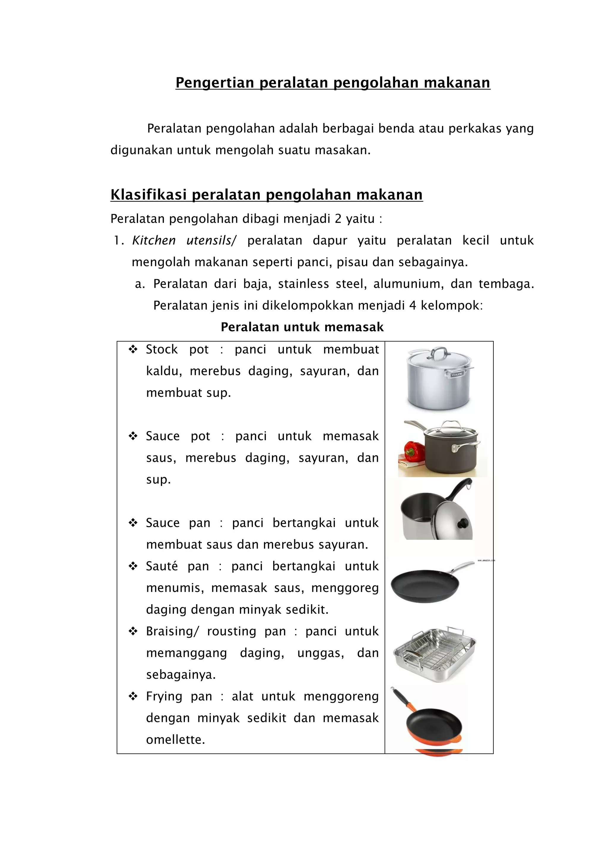 Peralatan makanan | PDF