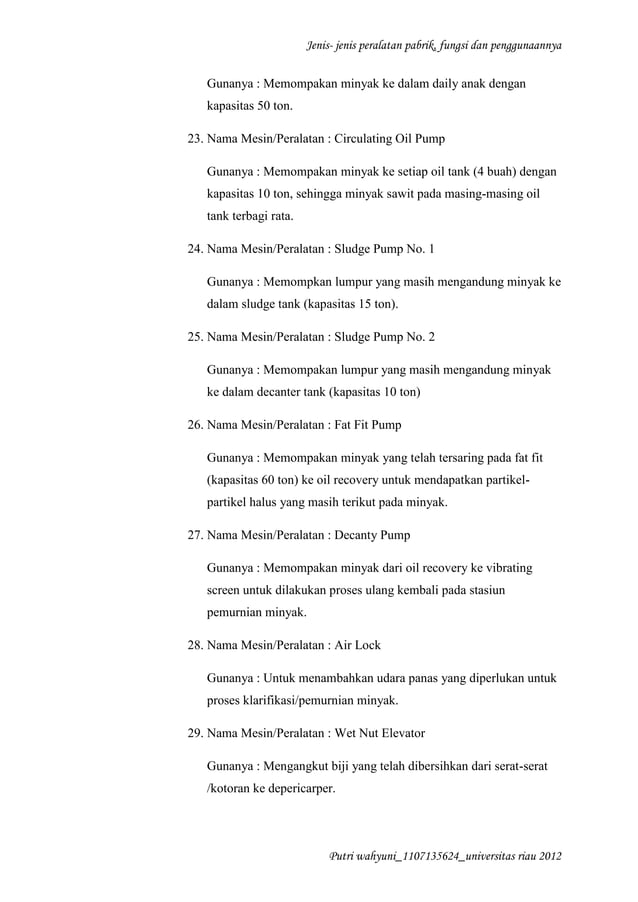 Peralatan pabrik | DOCX