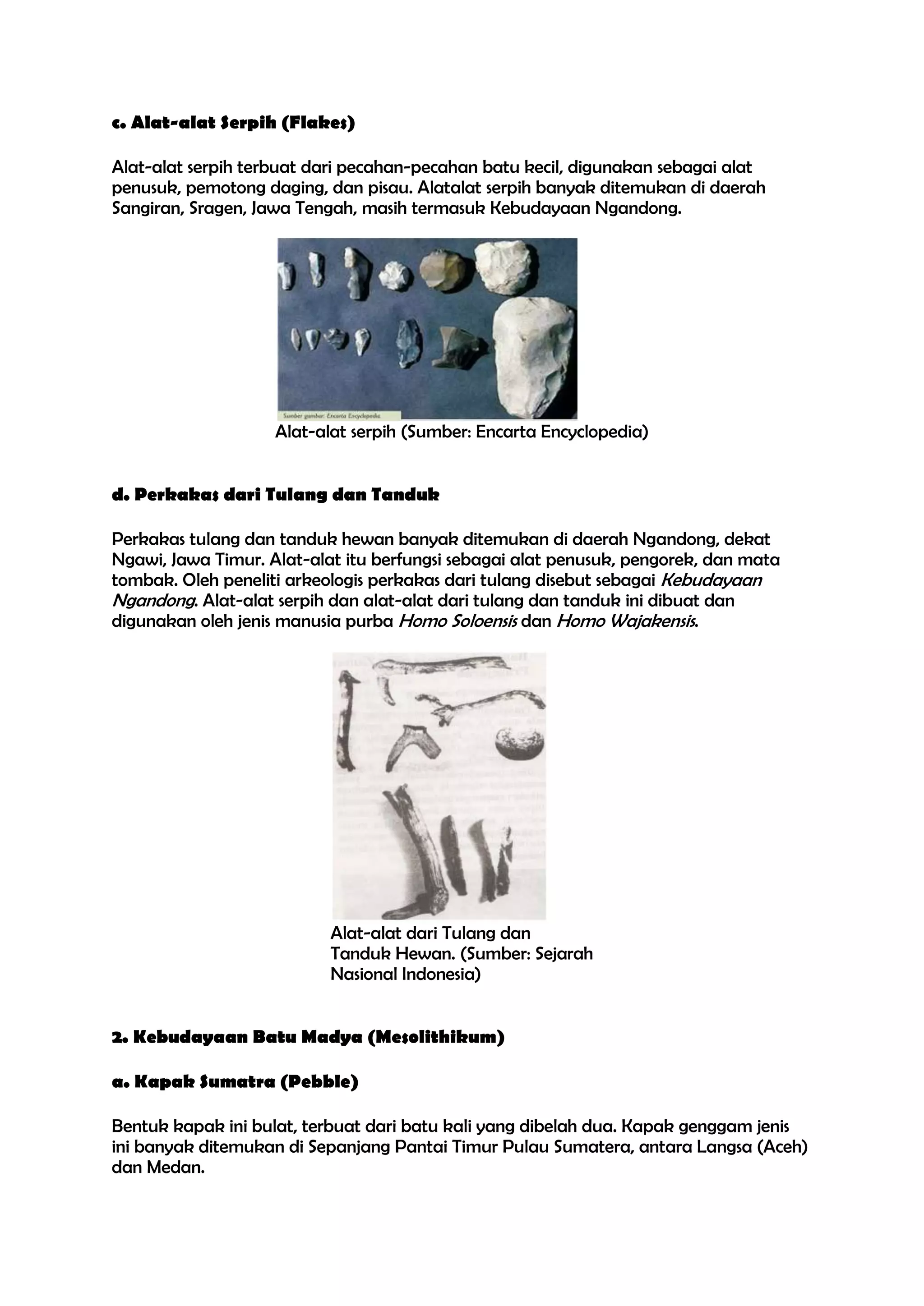 Peralatan pada zaman pra aksara | DOCX