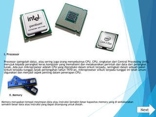 Peralatan proses data pada pc | PPTX