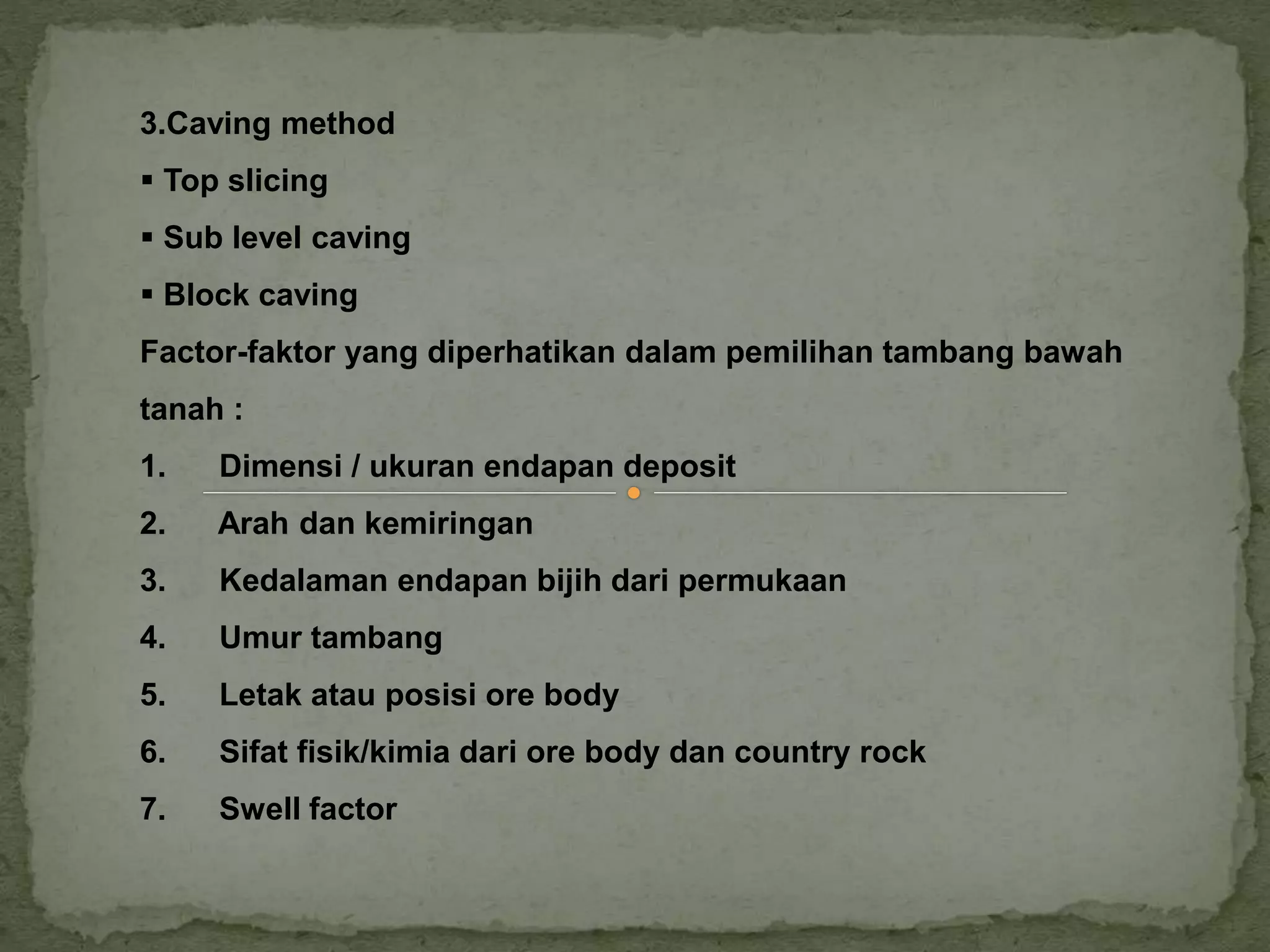 Bahan MK PERALATAN DAN PENGANGKUTAN TAMBANG BAWAH TANAH.Peralatan ...