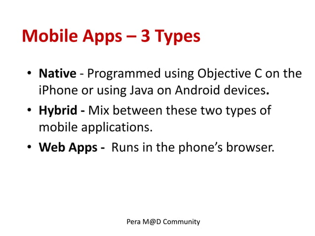 Introduction to Mobile Application Development | PPT