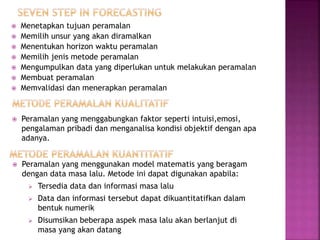 Peramalan - Forecasting - Manajemen Operasional | PPTX