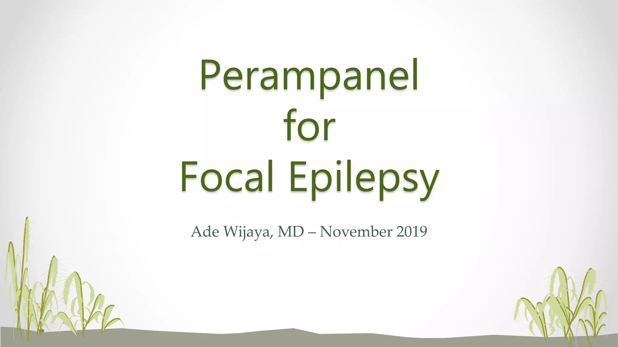 Perampanel for Focal Epilepsy | PPT